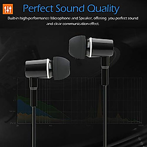 Docooler 3.5mm Earphone Stereo Music Headset Air Tube in-Ear Headphone Radiation Free Noise Reduction Line Control Music & Calls for Phones Desktop PC