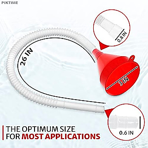 Large Funnel Wide Mouth Plastic Funnel - Oil Funnel for Oil Change Transmission Fluid Funnels for Automotive Use 3" Wide 26" Oil Change Tube- Kitchen Funnels for Filling Bottles Kitchen Accessories