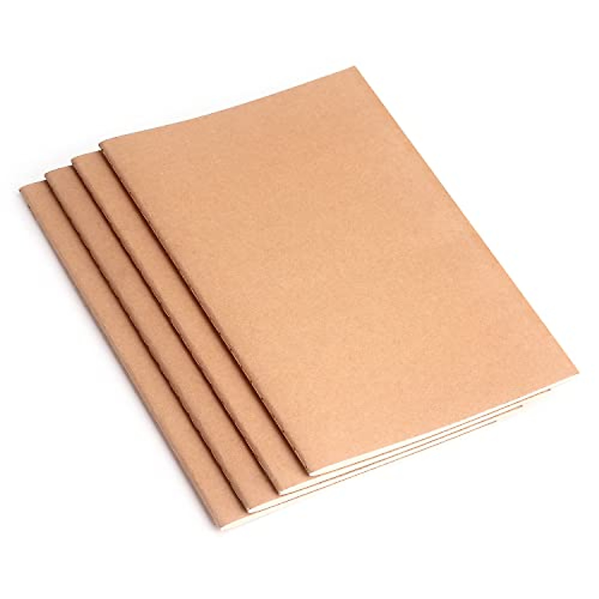 4 Pack Blank Kraft Notebooks, Blank Paper Sketchbooks for Drawing Doodling Writing,Travel Journal Set, 68 Pages, 34 Sheets, 8.1x5.5 Inch, A5 Size, Travel Journal Set, for Gifts, Students and Office Supplies