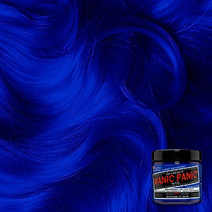 MANIC PANIC Rockabilly Blue Hair Dye - Classic High Voltage - Semi Permanent True Neutral Blue Hair Color - Vegan, PPD And Ammonia Free (4oz)
