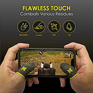 MGC ClawSocks, Mobile Phone Gaming Finger Sleeves, Gamer Thumb Protector/Stabilizer/Compression Support Sleeve, PUBG Game Hand Controller Gloves/Cover/Wrap, Durable Fiber/Breathable/Sweatproof, 6 Pack