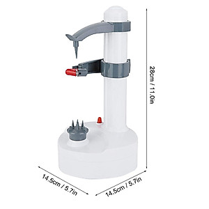 Electric Potato Peelers Automatic Rotating Peeler Potato Peeling Machine Automatic Fruits Vegetables Cutter Kitchen Peeling Tool, 11x 5.7x5.7in(white)