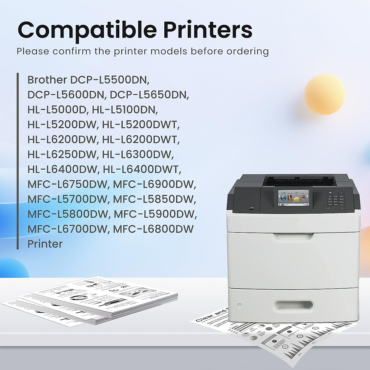 GREENBOX Compatible Toner Cartridge Replacement for Brother TN850 TN-850 TN-820 TN820 for Brother DCP-L5500DN DCP-L5600DN MFC-L5700DW HL-L5000D MFC-L5800DW MFC-L5850DW HL-L5100DN Printer (4 Black)