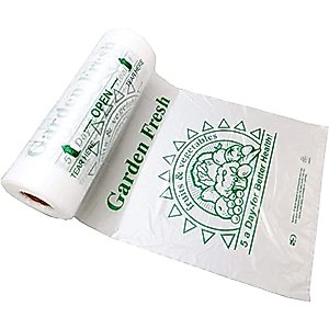 QQOUTLET Plastic Roll Bags for Fruits, Vegetable, Bread, Food Storage-HDPE Produce Rolls (12" X 20", 2)