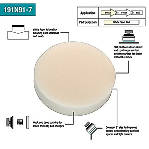 Makita 191N91-7 3" Hook and Loop Foam Polishing Pad, White