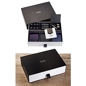 Premium Men’s Gift Tie Set Silky Necktie Pocket Squares Tie Clips Cufflinks For Men Multicolored