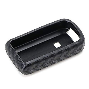 iJDMTOY Carbon Fiber Pattern Soft Silicone Key Fob Cover Case Compatible with Mitsubishi Lancer Evolution or Outlander