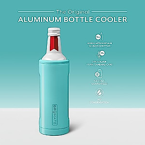 BrüMate Hopsulator Twist Can Cooler Insulated for 16oz slim aluminum bottles | Can Coozie Insulated Stainless Steel Drink Holder for Reclosable Slim Aluminum Beer Bottles (Aqua)