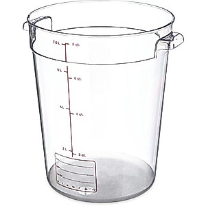 Carlisle FoodService Products 1076607 StorPlus Polycarbonate Round Food Storage Container, 8 Quart, Clear