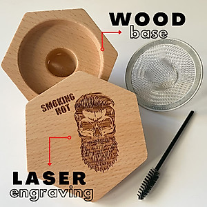 Bourbon-Old Fashioned Smoker with torch, 6 wood chips flavors, skull ice mold, e-book with 10 recipes, tea spoon and brush, in stylish box ready to gift. (Cocktail smoker kit - No butane)