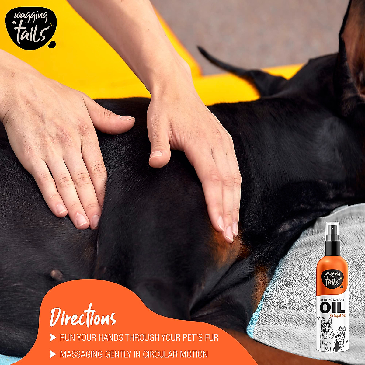Wagging Tails 6-in-1 Soothing Oil 6.76 fl oz for Dogs | All Natural Ingredients Coconut Oil and Vitamin E Help Control Hair Fall & Improve Coat Shine and Softness