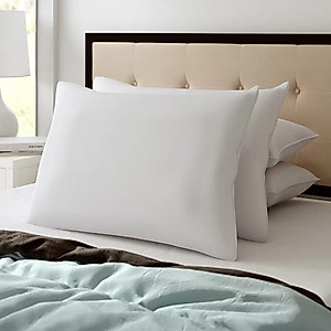 Botduck Goose Down Feather Pillows Standard Size Set of 4 Pack Hotel Collection Bed Pillow for Sleeping Medium Firm Support for Side Stomach & Back Sleepers, 20x26 Inch