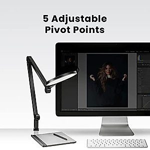 LUME CUBE Edge LED Desk Light (Pack of 2) | Remote Work Swing Arm Desk Lamp with Clamp | Video Conferencing Lighting, Zoom Webcam, Task Light, Table Lamp | Adjustable Brightness, Color Temperature