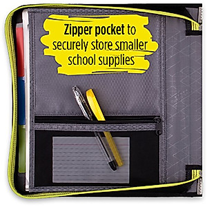 Five Star 2 Inch Zipper Binder, 3 Ring Binder, Removable File Folders, Durable, Black (73289)
