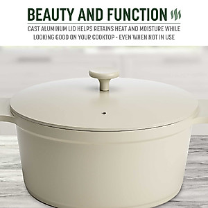 Goodful All-In-One Pot, Multilayer Nonstick, High Performance Cast Dutch Oven With Matching Lid, Roasting Rack And Turner, Made Without PFOA, Dishwasher Safe Cookware, 4.7-Quart, Linen