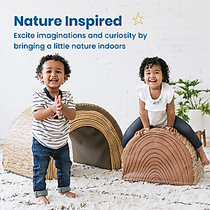 ECR4Kids SoftZone Tree Tunnel and Climber, Toddler Playset, Chocolate, 2-Piece