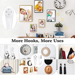 35 Pieces 2" Plastic Hardwall Hanger Hook Picture Hanging Kits Invisible Nail Wall Mount Non-Trace Hooks for Hardware Concrete Walls Photo Frame Clock