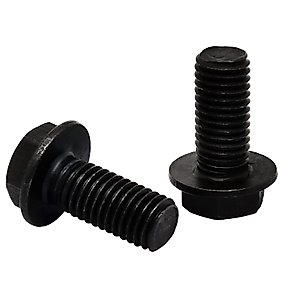 Black Carbon Steel Hex Flange Bolts Left Hand Thread,Bottom Bracket Flanged Axle Bolt,Crank Bolts,M7 Thread,Length 15mm (20 Pcs)
