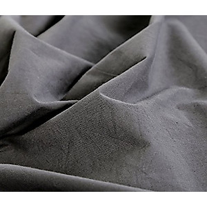 Colourful Snail 100-Percent Natural Washed Cotton Duvet Cover Set, Ultra Soft and Easy Care, Fade Resistant, Queen/Full, Dark Grey