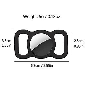 AirTag Dog Callor Holder Case Pets Casts Cover Compatible for Apple Air Tag Finder Tracker Black Pack 2