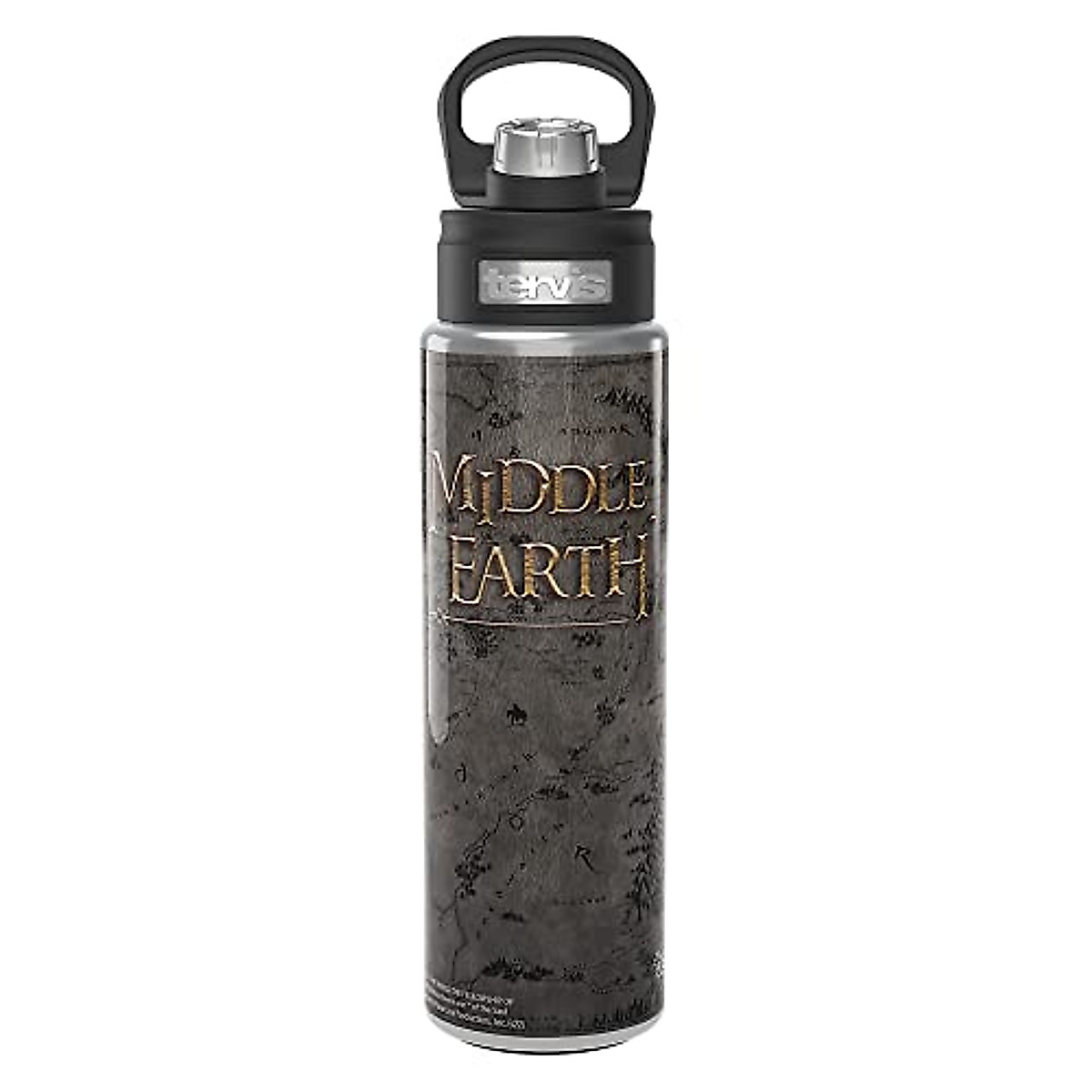 Tervis Warner Brothers - Lord Of The Rings Middle Earth Triple Walled Insulated Tumbler Travel Cup Keeps Drinks Cold, 24oz Wide Mouth Bottle, Stainless Steel