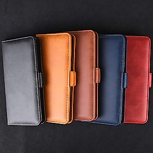 HualuBro Xiaomi Redmi 9C Case, Premium PU Leather Full Body Shockproof Wallet Flip Case Cover with Card Slot Holder and Magnetic Closure for Xiaomi Redmi 9C Phone Case - Brown