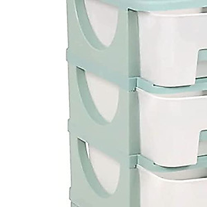 Homeplast Ouma 24 Inch Tall Plastic 3 Drawer Home Storage Indoor Outdoor Organizer Shelf Unit with Perforated Ventilated Drawers, Green