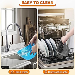 Spardar Slow Cooker Liners, 3 In 1 Reusable Insert Divider Compatible with Crock Pot 6-7 QT Oval Slow Cookers, Silicone Slow Cooker Liner for Crock Pot, Dishwasher Safe, BPA Free, Easy Clean