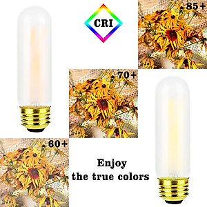 Yaoten T10 Dimmable Led Bulb, Frosted Led Light Bulb, 2W Equal to 25 Watt, 2700K Warm White Tubular Edison Bulb, E26 Base, for Cabinet, Displaying Cabinet, Pack of 3