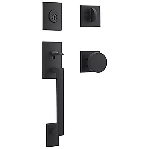 Baldwin SCLAJXCONCSR190 SC.LAJxCON.CSR La Jolla Sectional Single Cylinder Keyed Entry Handleset with Interior Contemporary Knob