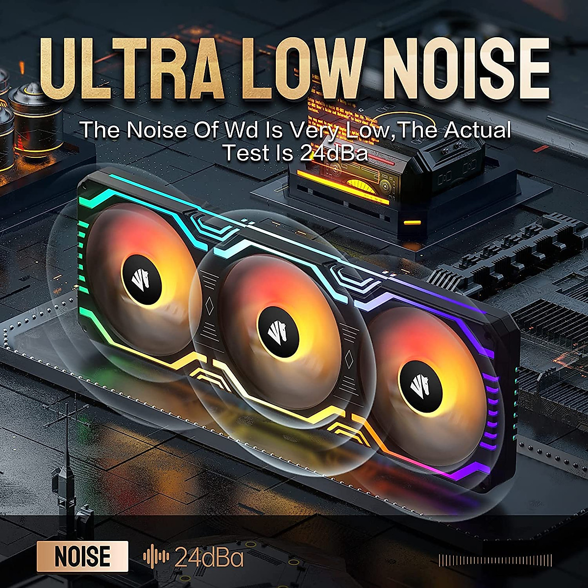 Asiahorse Matrix-Black 56 Addressable LEDs RGB Fans, 360MM All-in-One Square Frame Integrated RGB Case Fan with MB Sync/Analog Controller, PWM Control Fan for Computer Case and Liquid Cooling System