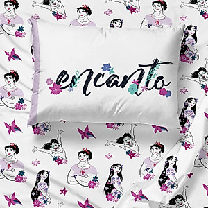 Disney Encanto The Magical Madrigal Sisters 1 Single Reversible Pillowcase - Double-Sided Kids Super Soft Bedding (Official Disney Product)