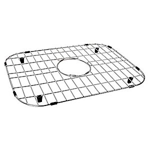 LQS Kitchen Sink Grid and Sink Bottom Grid, Sink Protector for Kitchen Sink Stainless Steel 19 1/16" x 13 3/4" with Center Drain Hole for Single Sink Bowl