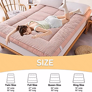 Skin Friendly Japanese Futon Mattress Floor Mattress, Foldable Mattress, Roll Up Mattress Tatami Mat, Thick Folding Sleeping Pad Breathable Floor Lounger Guest Bed for Camping Couch ( Color : GREY , S