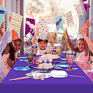 6 Pack Mermaid Tablecloth, Blue Purple Princess Tablecloths, Disposable Mermaid Plastic Rectangle Table Covers for Girl Birthday, Baby Shower, Wedding and Ocean Themed Party Decorations 54 x 108 Inch