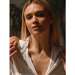 SWEETV Cubic Zirconia Wedding Bridal Backdrop Necklace for Brides, Crystal Dainty Back Necklace, Body Chain Jewelry for Women Prom, Silver