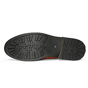 Bruno Marc Men's Dress Ankle Motorcycle Boots Wingtip Leather Lined Derby Oxfords Bergen-01 Brown Size 13 M US