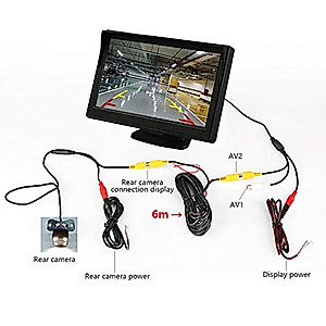 VIGORWORK 4.3 inch TFT LCD Desktop Display/Car Monitor, with(12V) Waterproof 4 LEDs Car Rear View Camera, for Car/Truck/RV,/Mini-Van