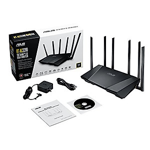 "ASUS AC3200 Tri-Band Gigabit WiFi Router, AiProtection Lifetime Security by Trend Micro, Adaptive QoS, Parental Control (RT-AC3200)"