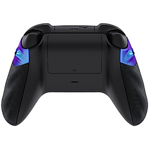 eXtremeRate FLEXOR Rubberized Side Rails Grips Trigger Stop Kit for Xbox Series X/S Controller, Ergonomic Trigger Stopper Handle Grips for Xbox Core Controller – Diamond Textured Chameleon Purple Blue