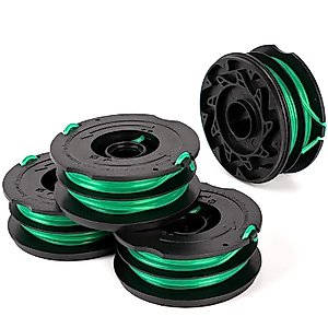 THTEN DF-080 String Trimmer Spools Compatible with Black Decker GH1100 GH1000 GH2000 Electric String Grass Trimmer Lawn Edger DF-080-BKP 30ft 0.080" Dual Auto-Feed Spool 4 Pack