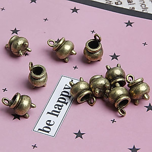 Acxico 30pcs cauldron Charms Antique Silver Tone cauldron charm pendants 12x9mm