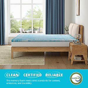CH CHARME HOUSE 2 Inch Memory Foam Mattress Topper Twin Size, Gel Infused Memory Foam Bed Topper for Back Pain Relief, Cooling Mattress Pad, CertiPUR-US Certified, 75×38"
