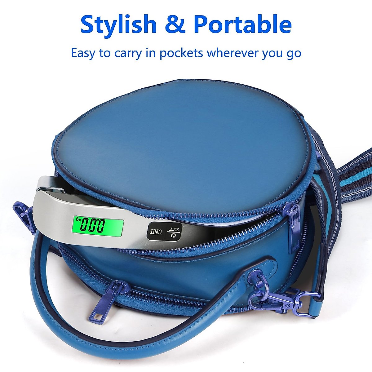 VIGIND Digital Luggage Weight Scale,110lbs Portable Handheld Scale with Backlit LCD Display&Hook,Suitcase Scale with Temperature Senso,Travel Essentials Accessories for Travel - Battery Included