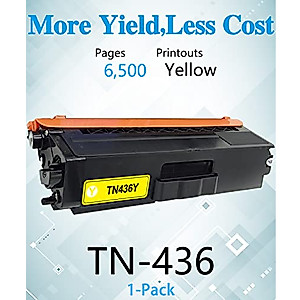 MM MUCH & MORE Compatible Toner Cartridge Replacement for Brother TN 436 TN-436 TN433 Yellow to use with HL-L8360CDW MFC-L8900CDW HL-L8360CDWT HL-L8260CDW MFCL8610CDW MFCL9570CDW Printers (1-Pack)
