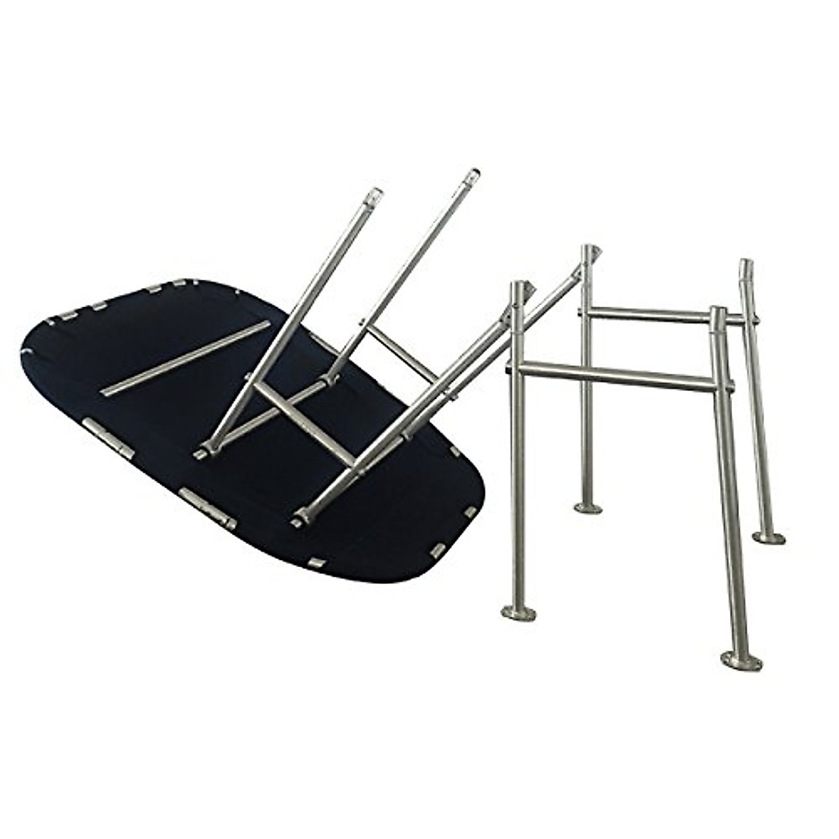 Dolphin Pro E Economic T-Top Fishing Boat Tower, Black Canopy,1.5" Brushed Anodized 6063 Aluminum Tubing, Canopy Fits Center Consoles up to 43 inches Wide, Marine Grade VIII, UV Resist Acrylic Cover