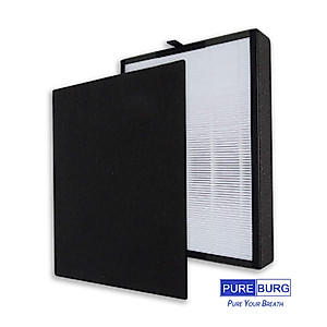 PUREBURG Replacement Filter Compatible with Alen 45i & Flex BreatheSmart Air Purifier B4-Fresh, FL40-Silver-Carbon, 2 x H13 HEPA + 8 x Activated Carbon Filters