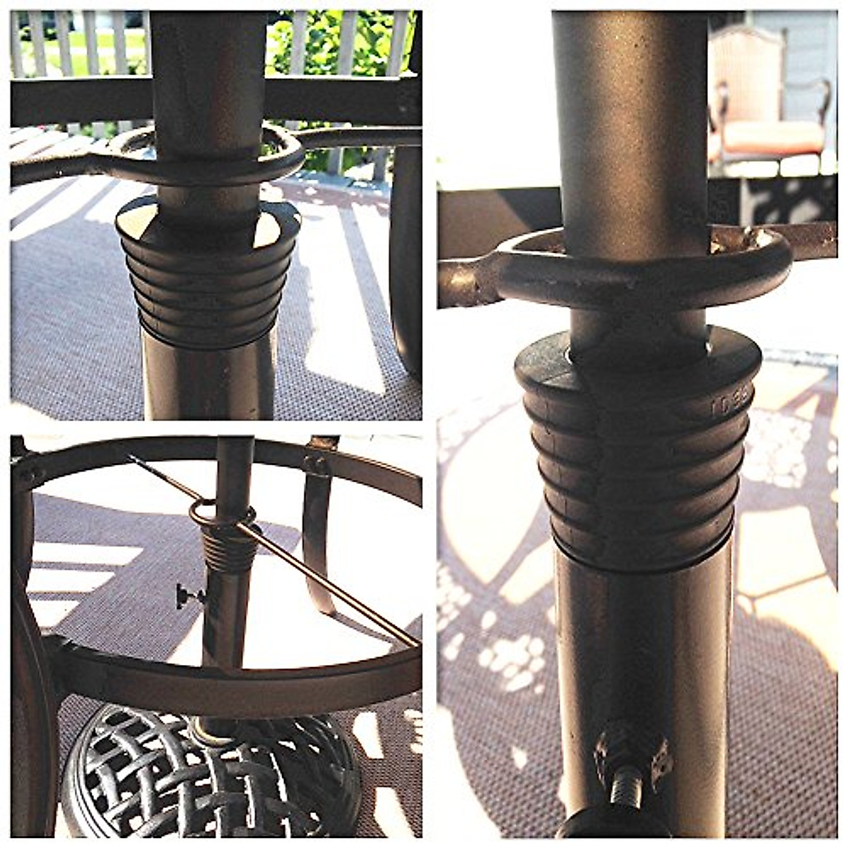 Myard Umbrella Cone Wedge Shim for Patio Table Hole Opening or Base 1.8 to 2.4 Inch, Umbrella Pole Diameter 1-1/2" (38mm, Black)