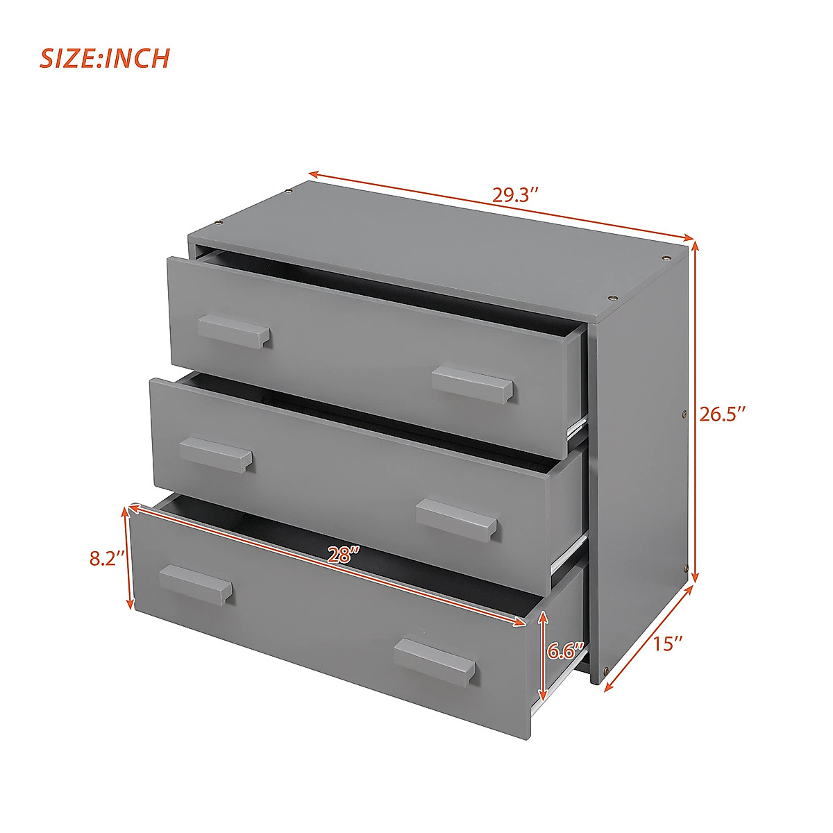 Harper & Bright Designs Low Twin Loft Beds with Storage Drawers, Wooden Twin Loft Bed with Cabinet & Bedside Tray, Kids Twin Loft Bed for Girls & Boys (Twin, Grey)