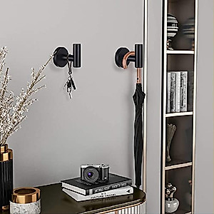 InfantLY Bright 2PCS Bathroom Towel Hook, Stainless Steel Matte Black Coat Robe Clothes Modern Wall Holder Cabinet Closet Sponges for Kitchen Garage Hotel Mounted